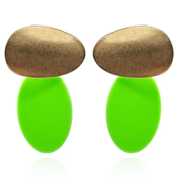 MICHAEL NASH JEWELRY Gold And Resin Drop Earrings - Gold/green