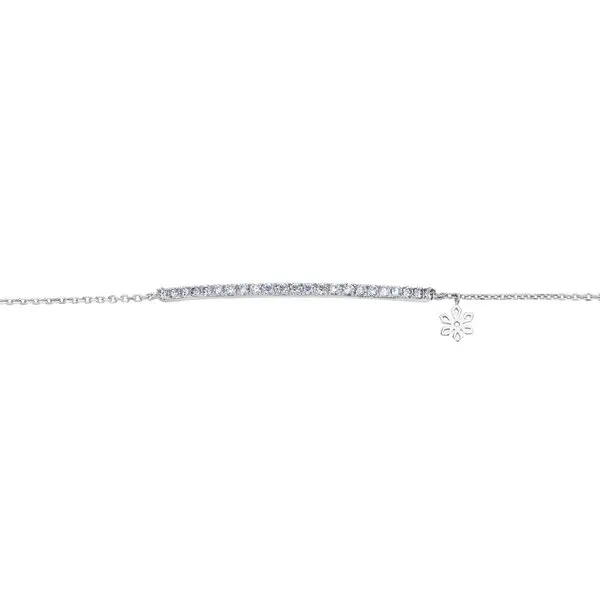 BLOOMTINE | EARTH ANGEL HQ Illuminess Premium Diamond Bar Bracelet - Silver