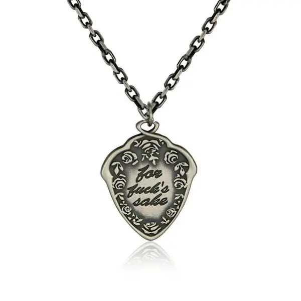 CARTOGRAPHY Sterling Silver Floral Shield Necklace - Grey/silver