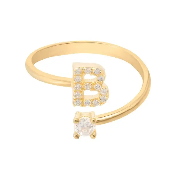 LATELITA Initial Ring - White/gold