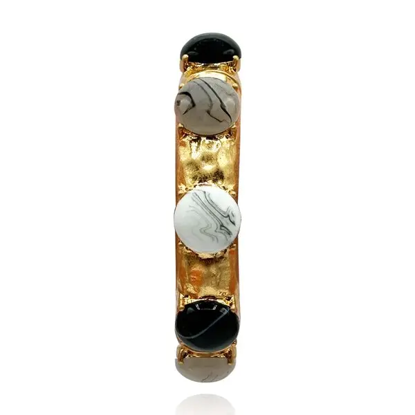 MICHAEL NASH JEWELRY Blair Antique Gold And Howlite Bracelet - Grey/black