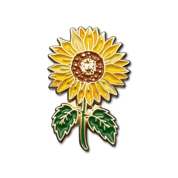 MAKE HEADS TURN Sunflower Enamel Pin - Gold/yellow