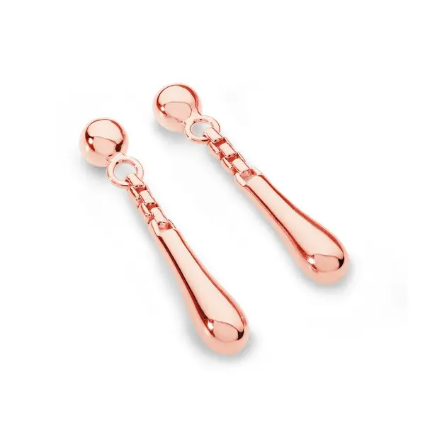 LUCY QUARTERMAINE Drop Vermeil Earrings - Rose Gold