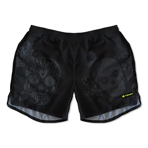 FISHIRT Printed Swim Shorts - Black