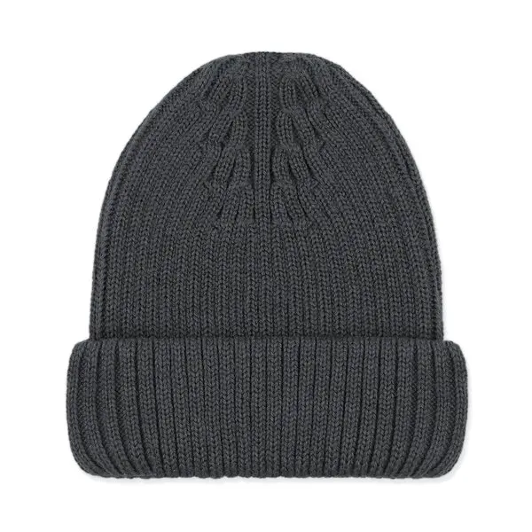 PAUL JAMES KNITWEAR Heavyweight Ribbed Merino Wool Beanie - Grey