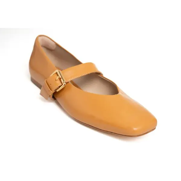 VICSON Maia Leather Ballerinas - Brown