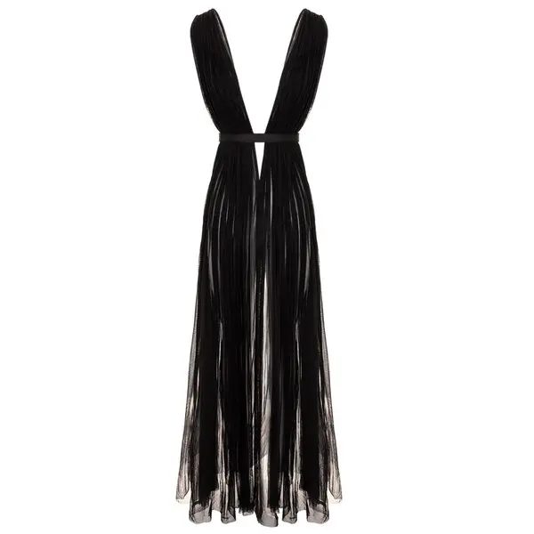 ROSERRY Santorini Cut Out Silk Tulle Dress - Black