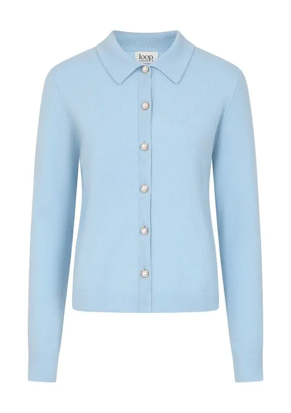 LOOP CASHMERE Knitted Cashmere Shirt - Blue