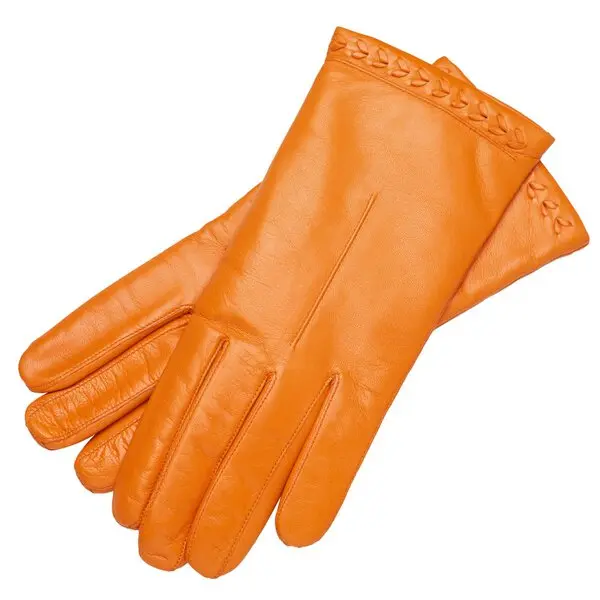 1861 GLOVE MANUFACTORY Ferrara Nappa Leather Gloves - Orange