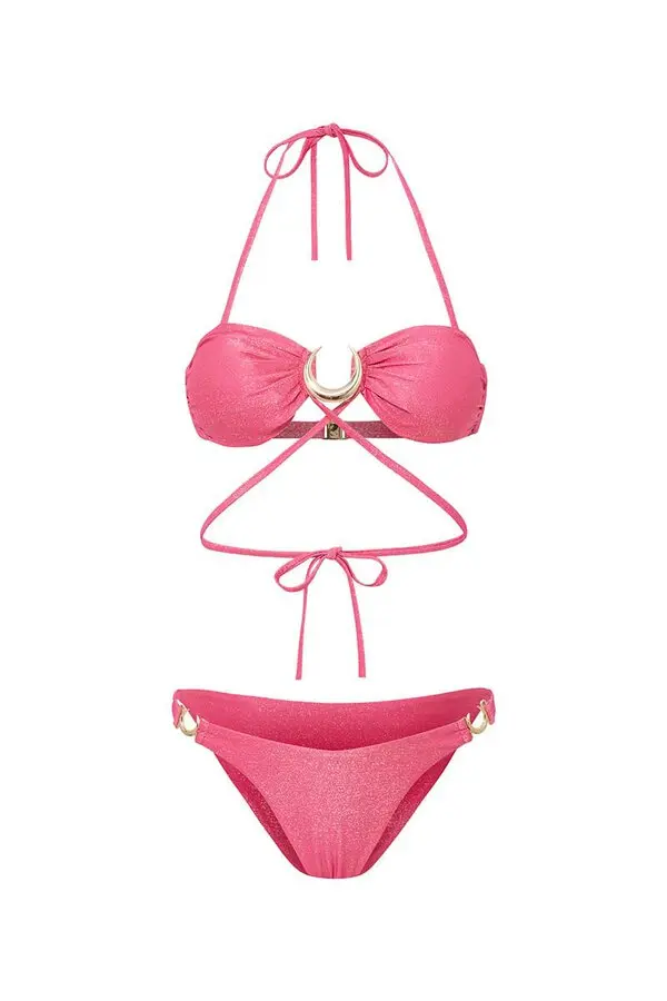 LUNA B Metallic Lily Bikini Set - Pink