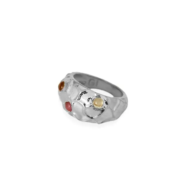 GEM ISLAND Serena Tourmaline Band Ring - Silver