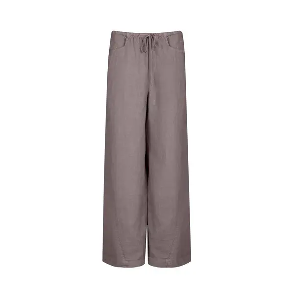 ANEMOIA Isla Linen Cargo Drawstring Pants - Grey