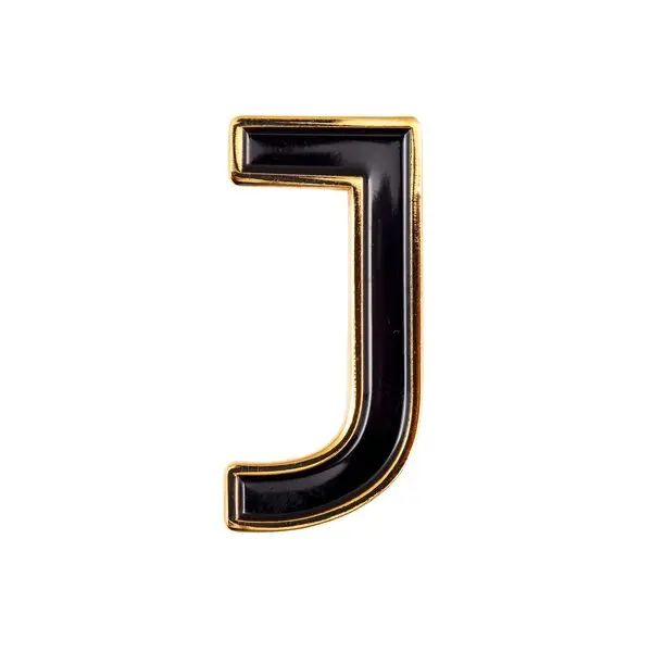 MAKE HEADS TURN Enamel Letter J Pin - Black