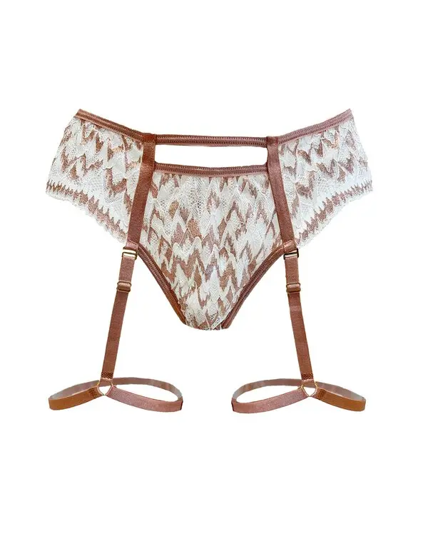 CAROL COELHO Cardin Garter Tanga - Rose Gold