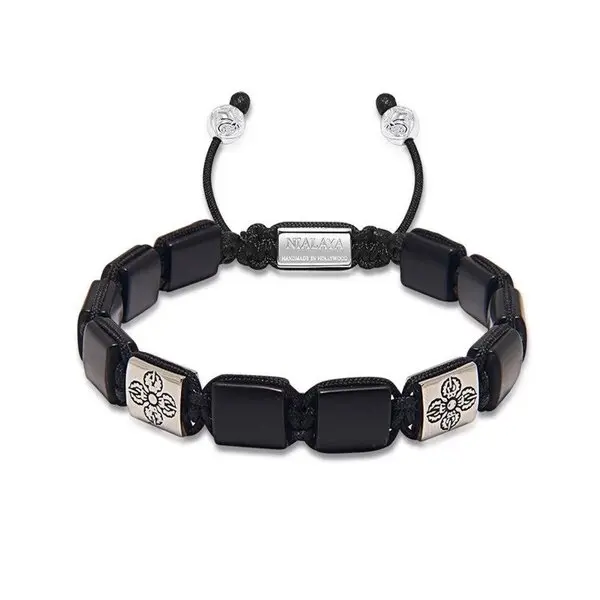 NIALAYA JEWELRY Onyx And Dorje Bead Bracelet - Black/silver