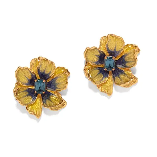 THE PINK REEF Floral Stud Earrings - Gold