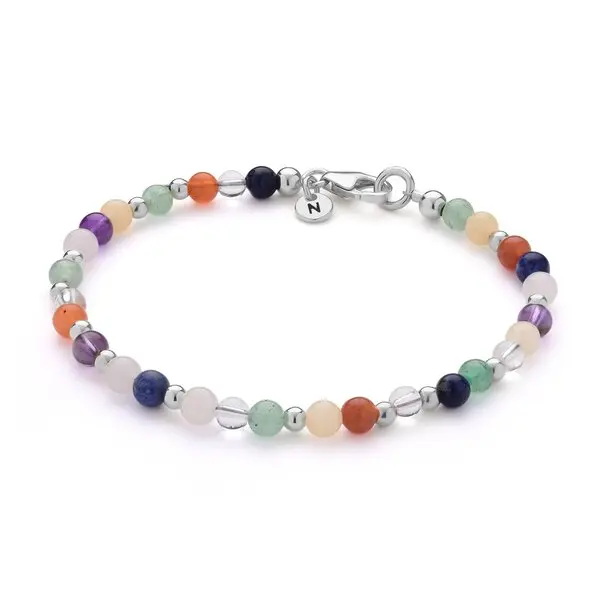 NELLOU JEWELLERY Jewel Bead Chakra Bracelet - Silver