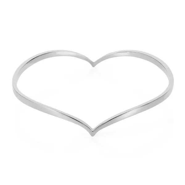 LEE RENEE Heart Bangle - Silver