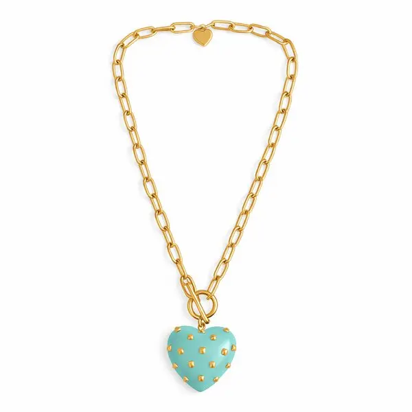 MICHAEL NASH JEWELRY Celestine Aqua Resin Heart Pendant - Blue