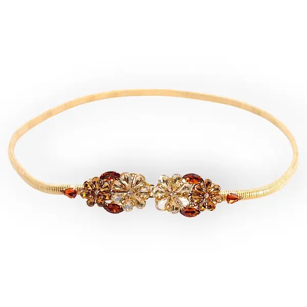 DAMAPREZIOSA Daisy Buckle Stretch Belt - Gold