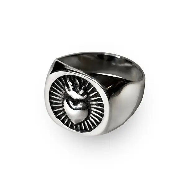 PERRY GARGANO Sacred Heart Ring - Silver