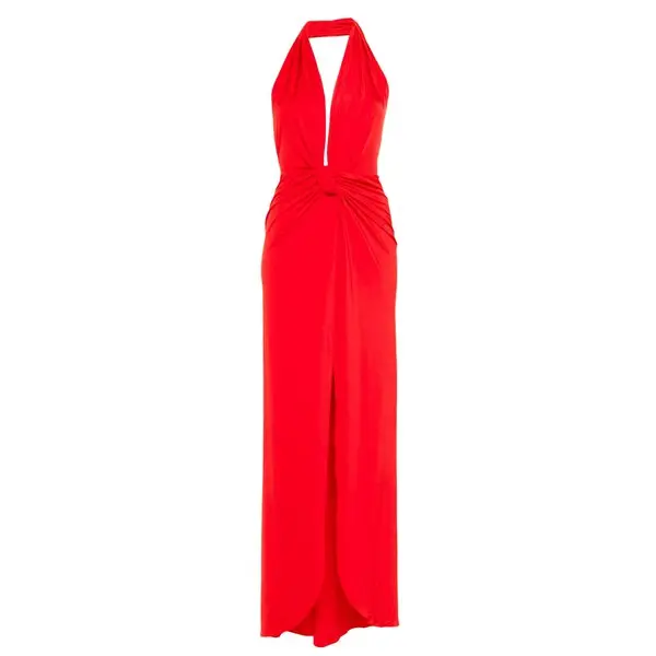 NISSA Backless Maxi Dress - Red