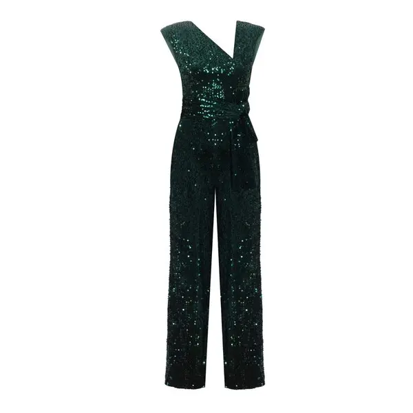 NALÈ Sequin Velvet Jumpsuit - Green