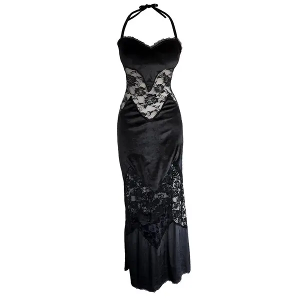 SVARINI Eleven Lace Maxi Halter Dress