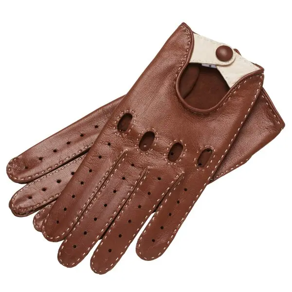 1861 GLOVE MANUFACTORY Handsewn Lambskin Driving Gloves - Brown