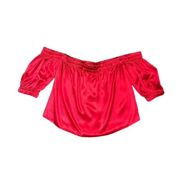 LINDSAY NICHOLAS NEW YORK Off-the-shoulder Silk Top
