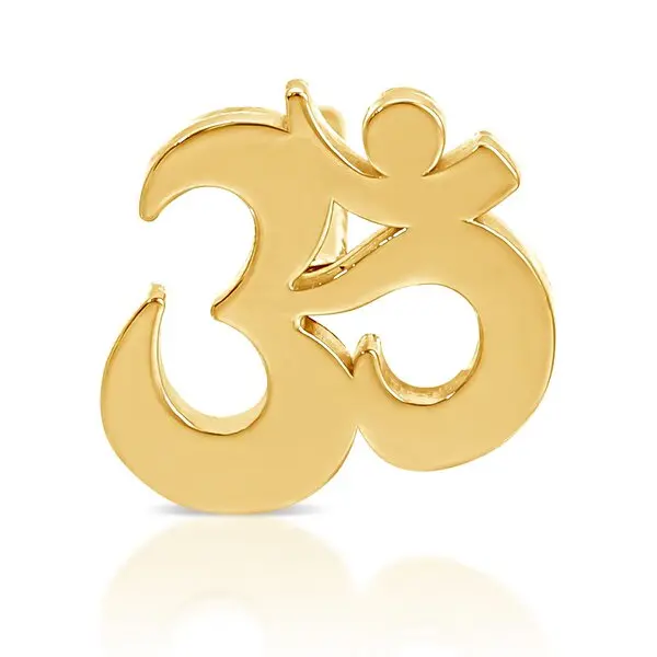 Maya Brenner Designs Charm Stud 14k Yellow Om - Gold