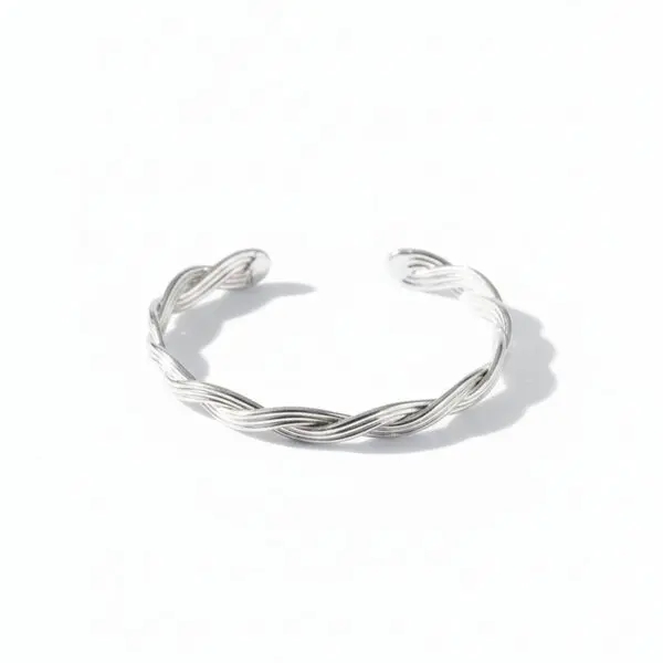 ANATOLIACRAFT Twisted Infinity -plated Copper Open Cuff Bracelet - Silver