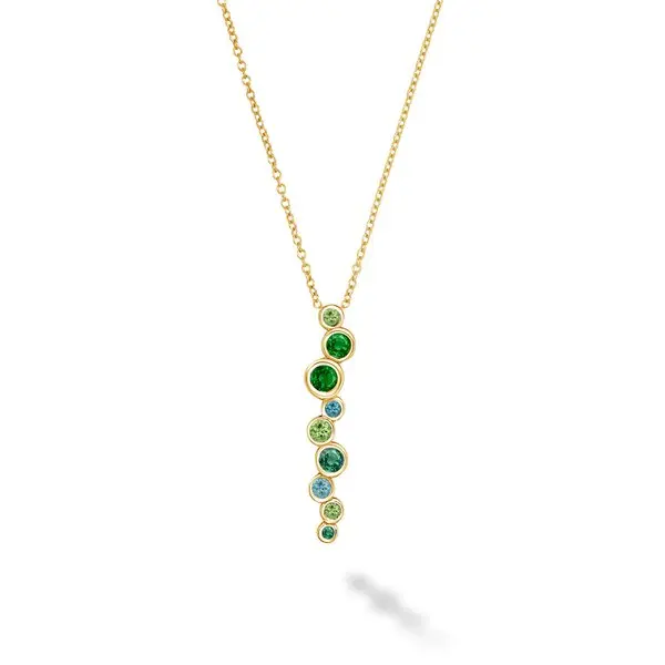 DOWER & HALL Solid Gold & Emerald Cascade Pendant - Green/gold