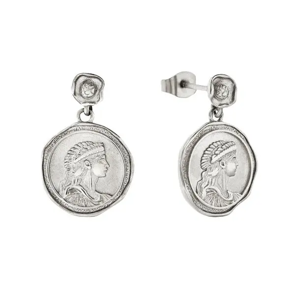 BERMUDA WATCH COMPANY Maivelle Athena Coin Drop Earrings - Silver