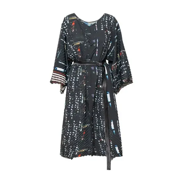 ARTISTA Bright Pleated Midi Dress