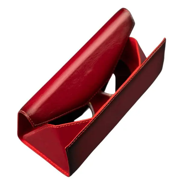 LEATHERE Leather Sunglasses Case - Red
