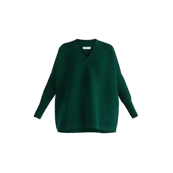 PAISIE Ribbed V-neck Jumper