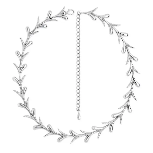 LUCY QUARTERMAINE Solid Sterling Sycamore Necklace With Diamonds - Silver