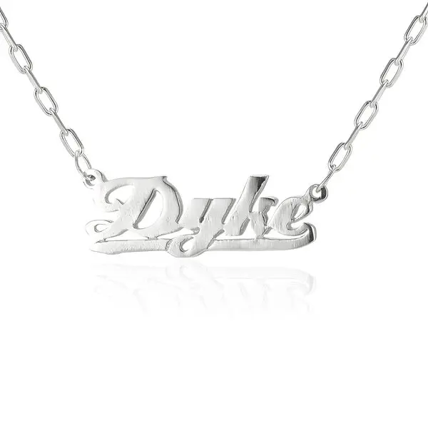 CARTOGRAPHY Dyke Nameplate Necklace - Silver
