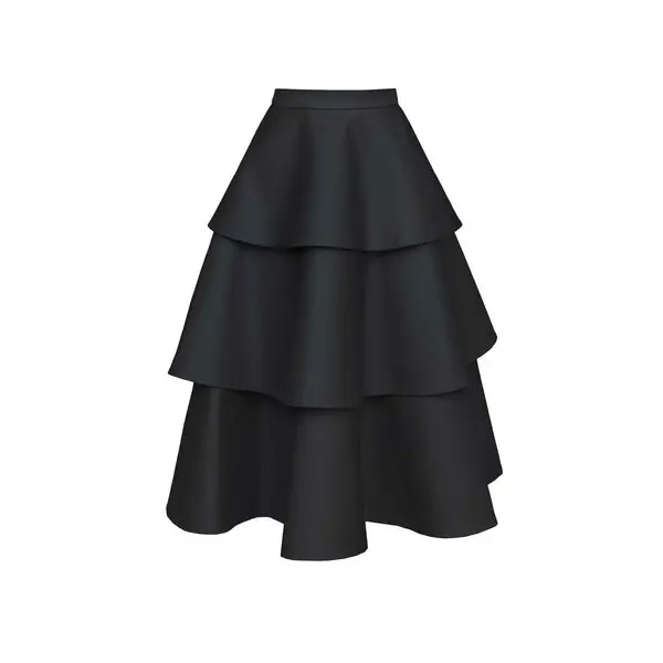 VAN BRUSSEL Juno Denim Tiered Skirt
