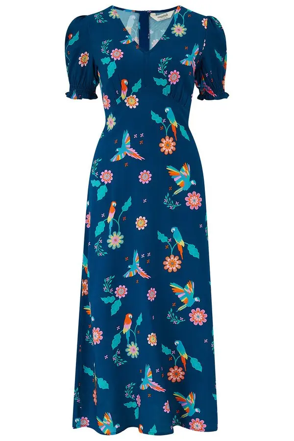 SUGARHILL BRIGHTON Maryjane Midi Tea Dress - Blue