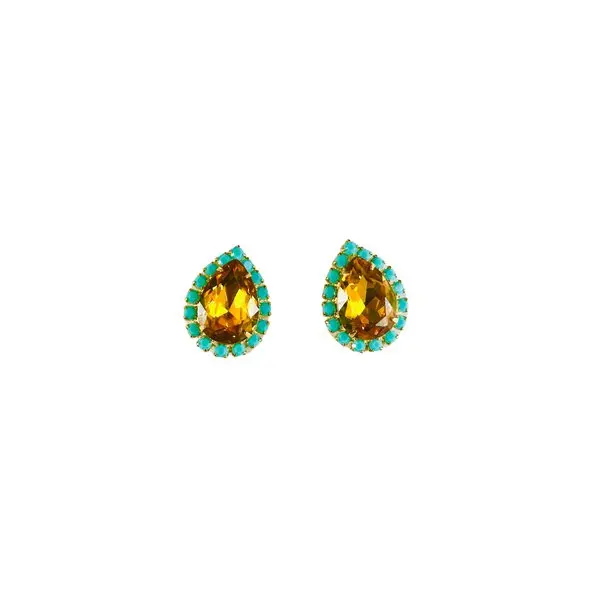 THE PINK REEF Pear Stud Earrings - Yellow