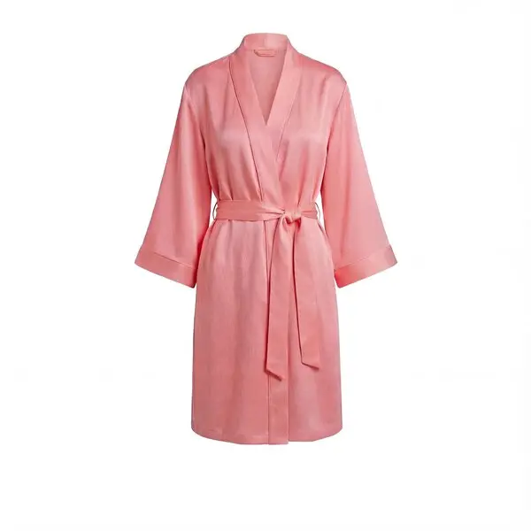 VIMISSIA Bubble Silk Short Robe - Pink