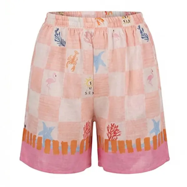 Loveist Store Loveist Mağazasi Angel Summer Statement Print Shorts