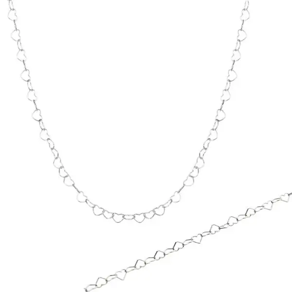 SPERO LONDON Love Heart Sterling Chain Set - Silver