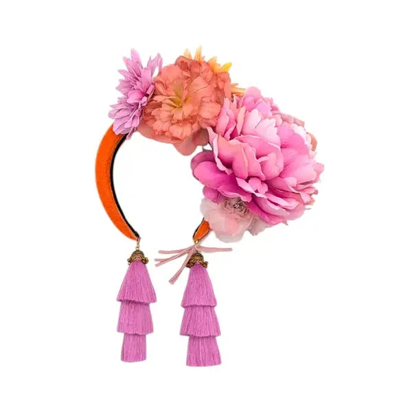 JULIA CLANCEY Doris Lilac Swinglette Bloom Flower Band - Orange/purple