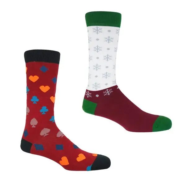 PEPER HAROW - MADE IN ENGLAND Royal Flush & Snowflake Socks Bundle - Red