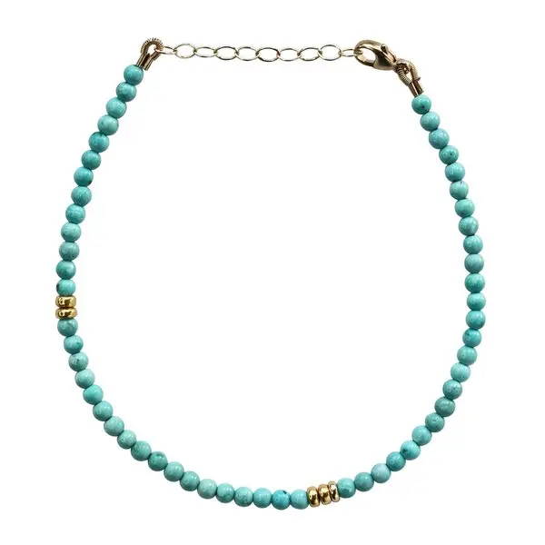 BOMBYX HOUSE Turquoise And Gold Beaded Bracelet - Gold/blue