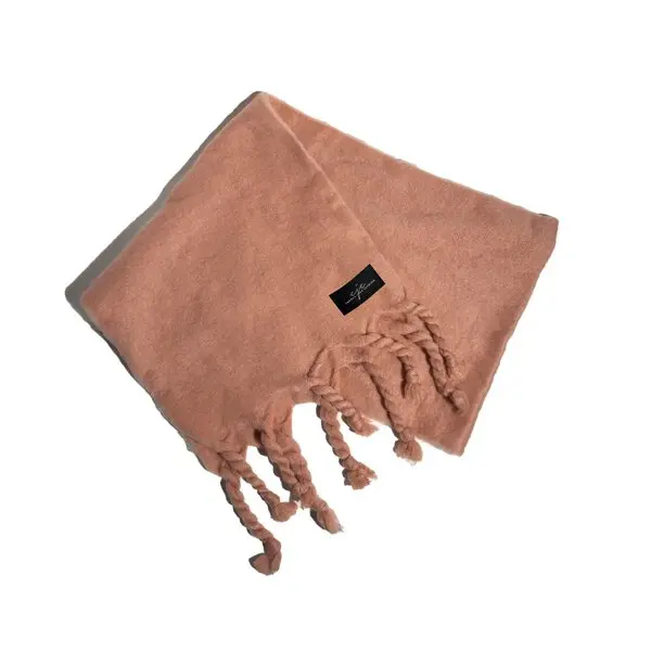 CHANEL JOAN ELKAYAM Large Fringed Cashmere-blend Winter Scarf Blush - Pink