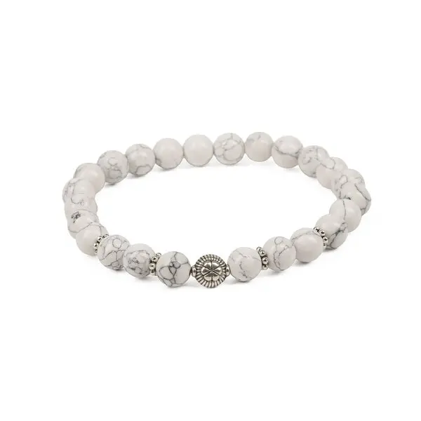ADDICTED2 Haumea Sterling Silver Bracelet With White Howlite - White/grey/silver